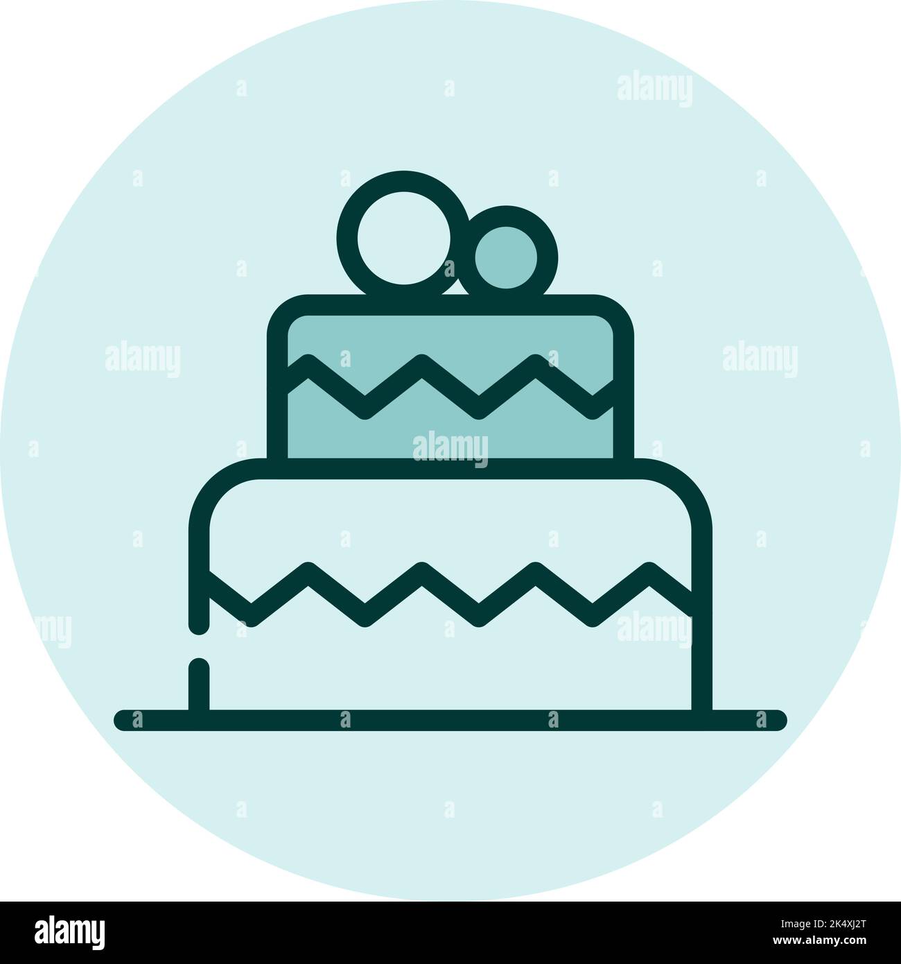 Wedding cake, illustration, vector on a white background Stock Vector ...