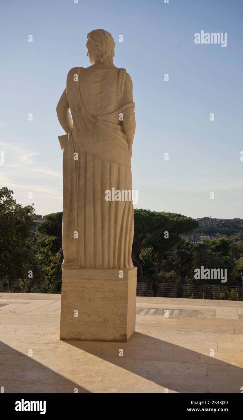 Views of buildings and statues at the EUR (Esposizione Universale Roma ...