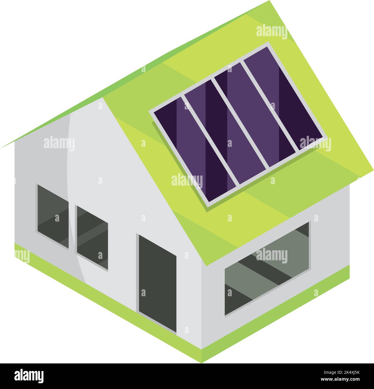 Isometric modern house solar Stock Vector Images - Alamy