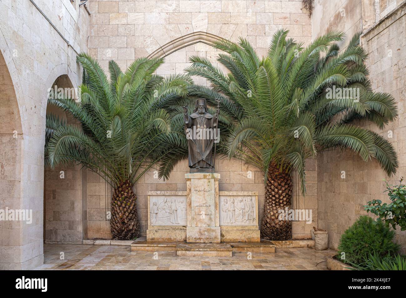 Statue Saint Elijah Maronite Cathedral, Aleppo, Syria Stock Photo - Alamy