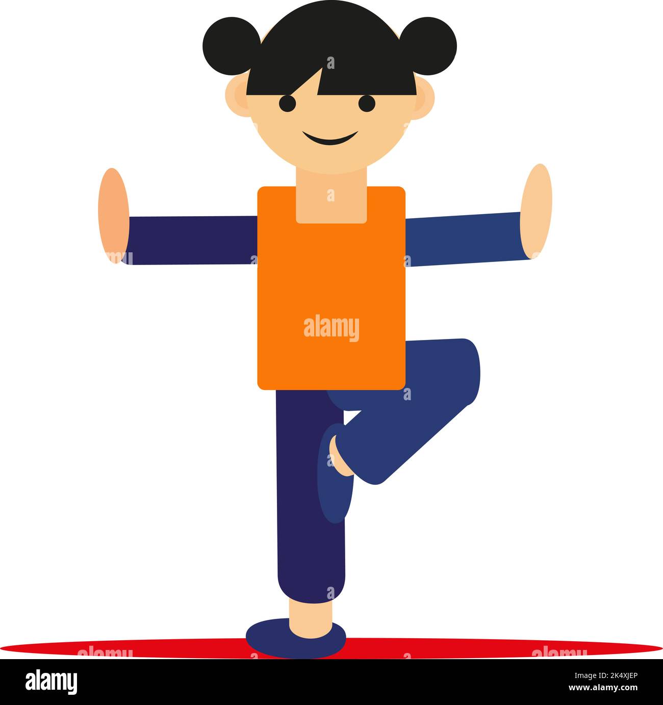 Yoga asana tree, illustration, vector on a white background Stock ...