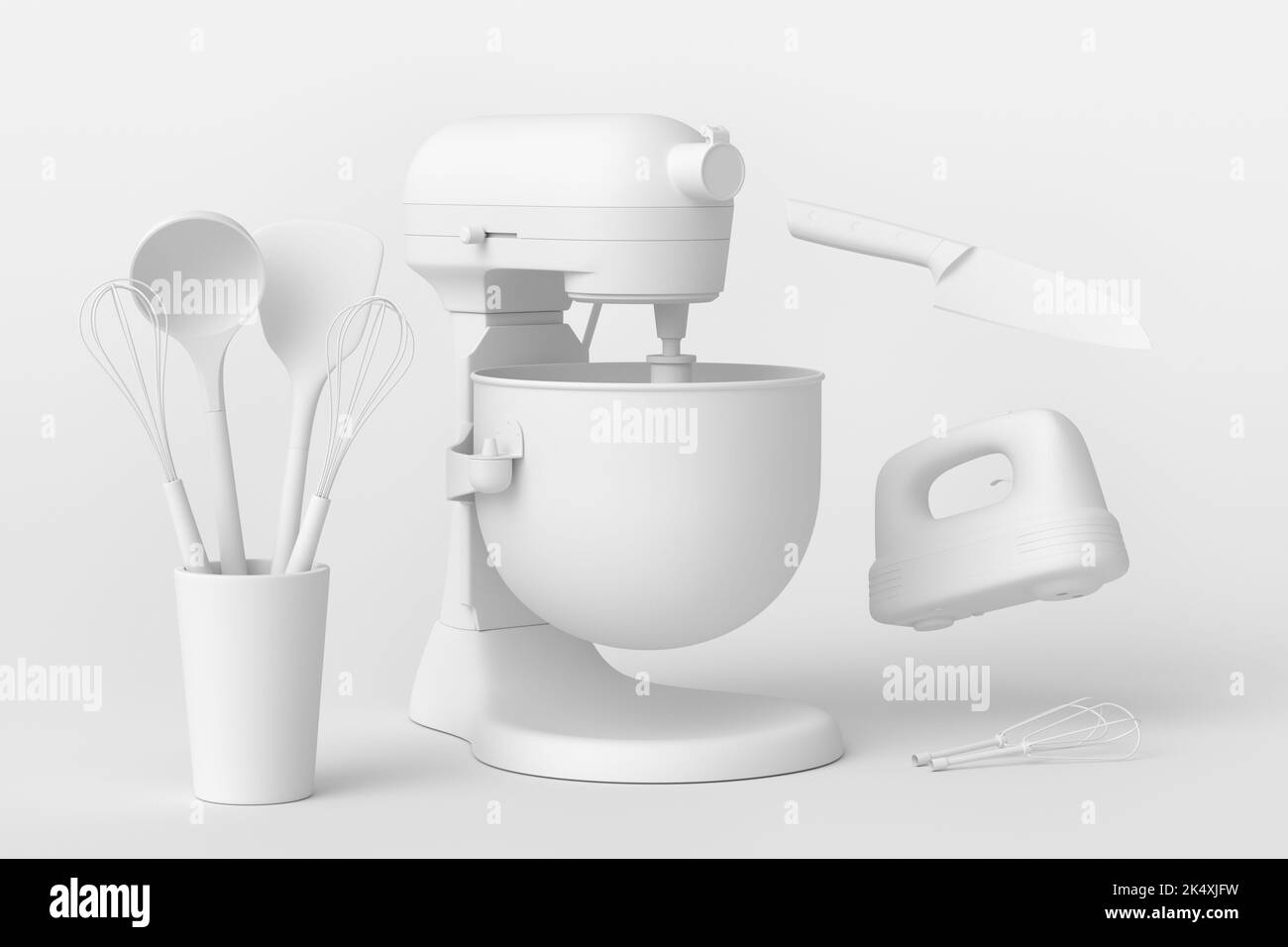 Mixer and hand mixer with kitchen utensil for preparation of dough on ...