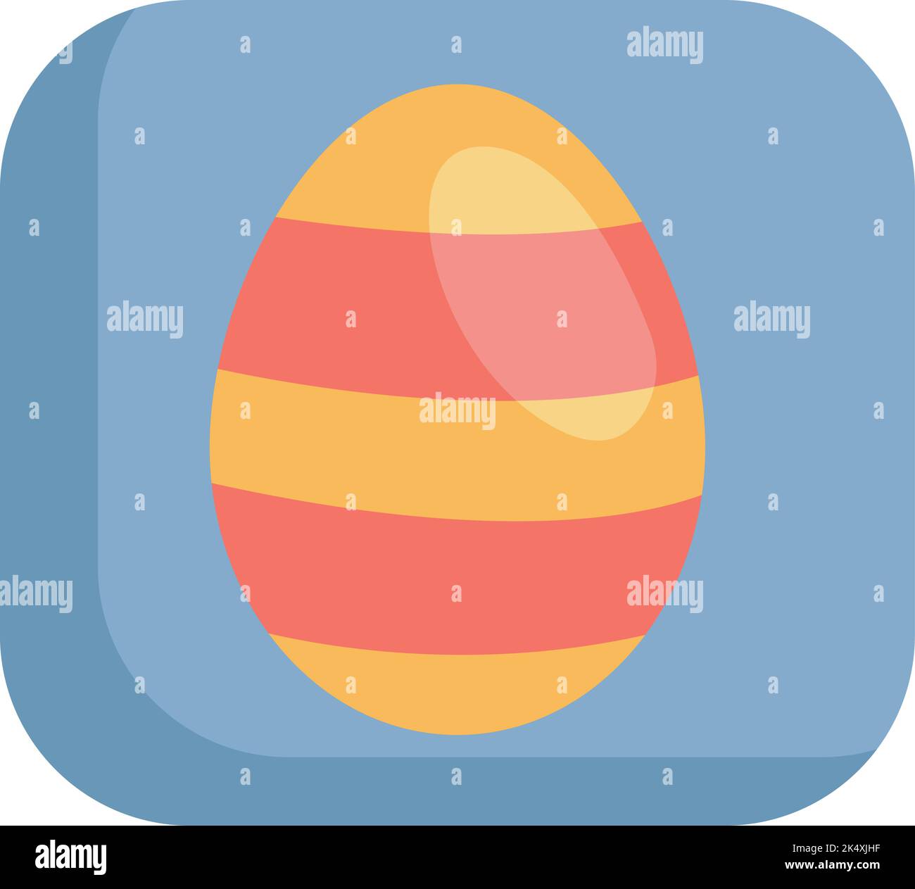 Yellow and red easter egg, illustration, vector on a white background ...