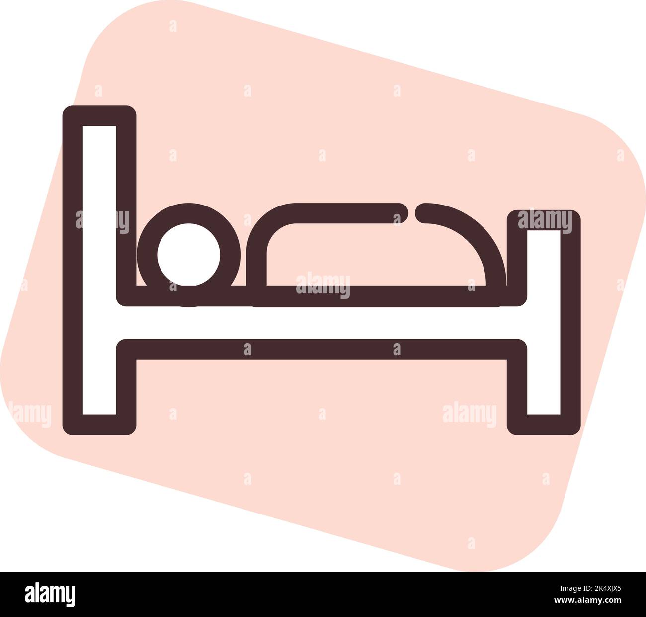 Sleeping bed, illustration, vector on a white background Stock Vector ...