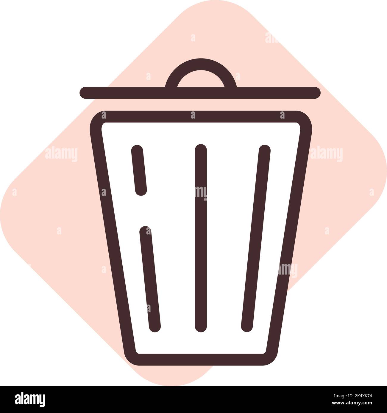 Trash bin, illustration, vector on a white background Stock Vector ...