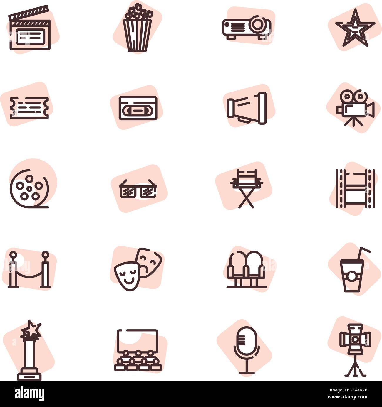 Concept cinema icons on Cut Out Stock Images & Pictures - Alamy