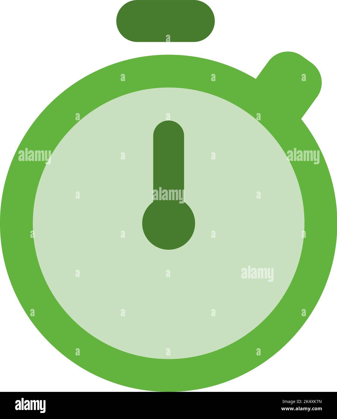 Green stopwatch, illustration, vector on a white background Stock ...
