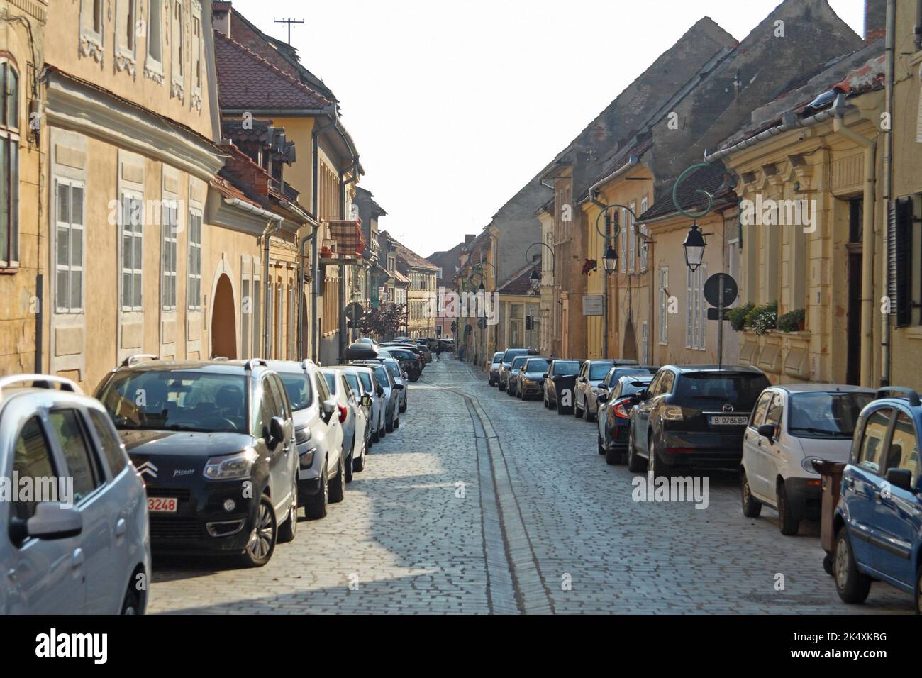 View northeast along Strada Cerbului (Stag Street), Brasov ...
