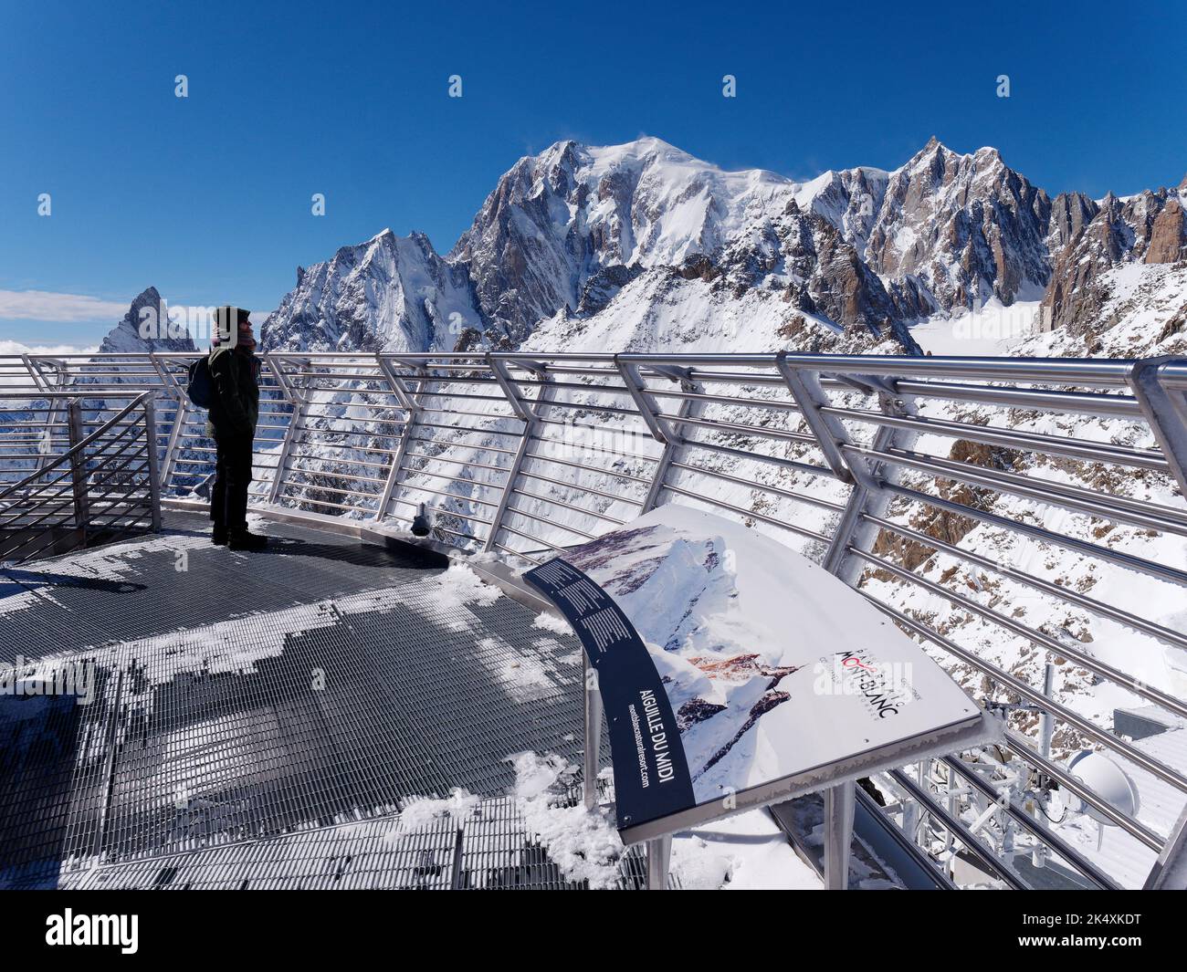 Mont Blanc from the top of Skyway Monte Bianco, a cable car system near ...
