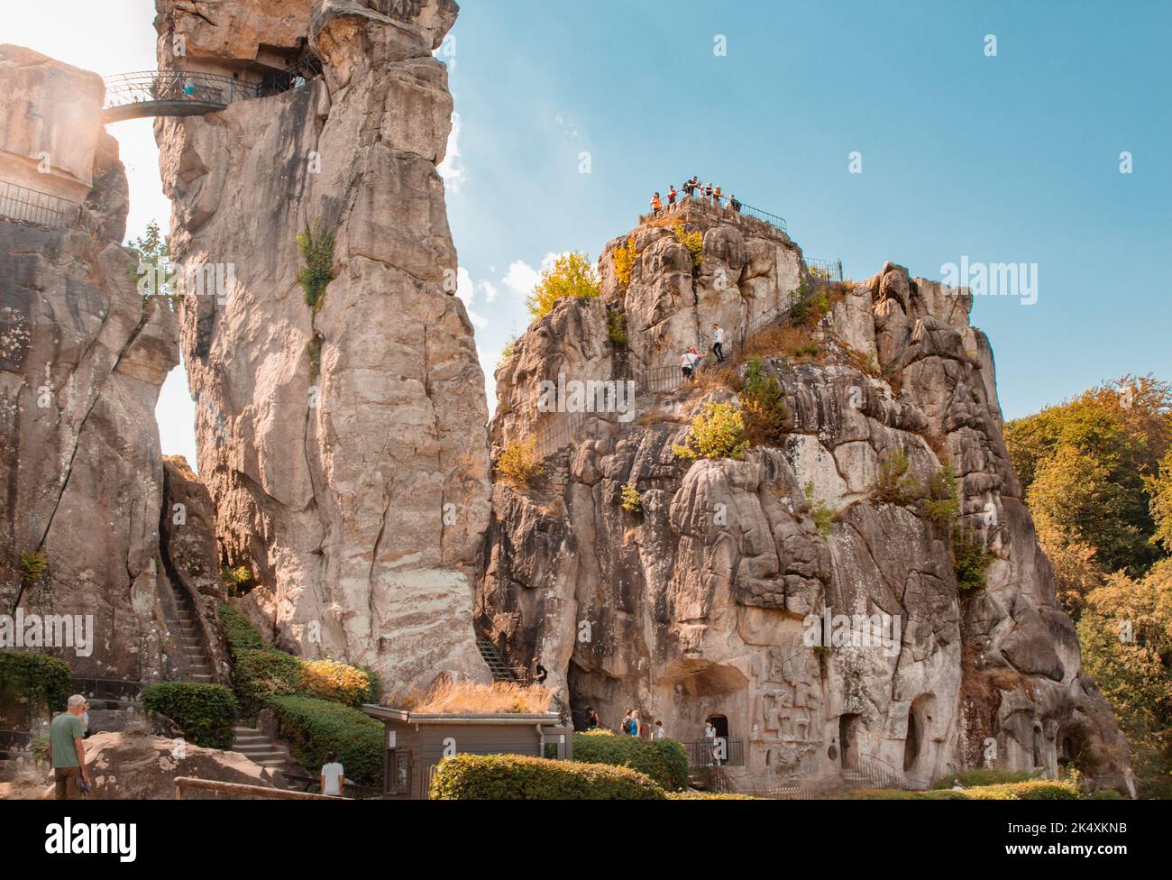 Externsteine the sandstone rock formation in the Teutoburg Forest Stock ...