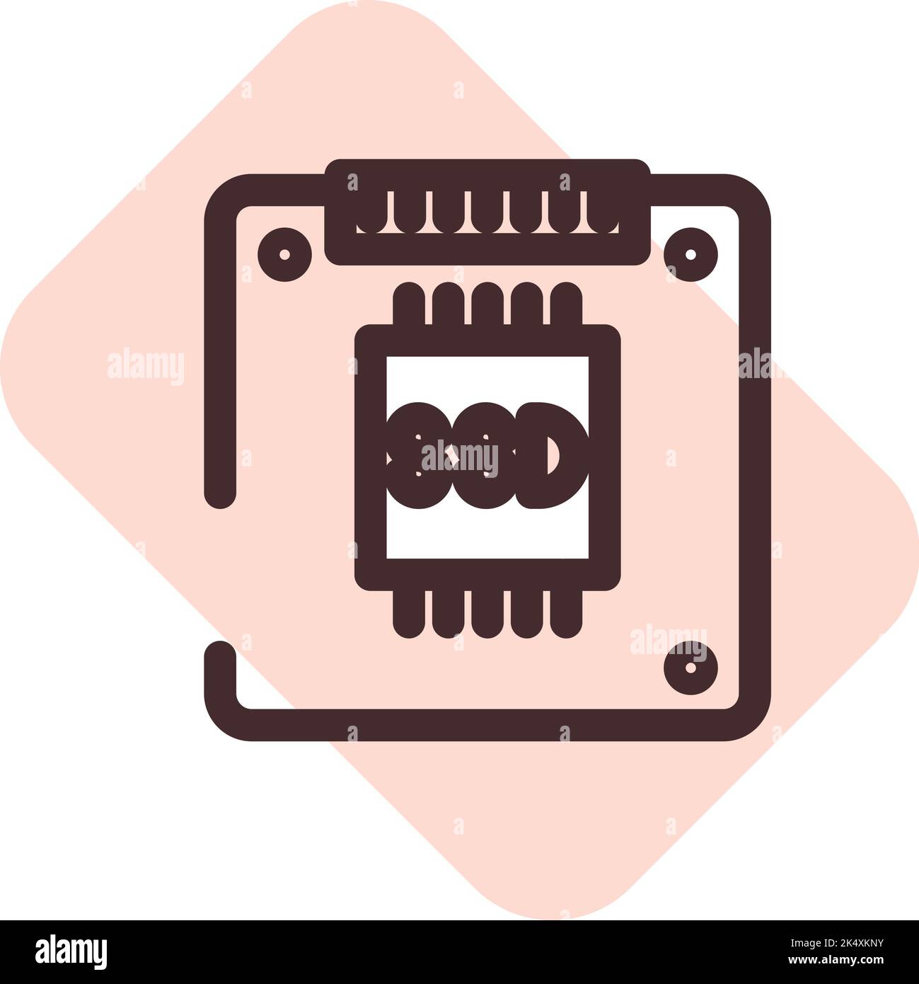 Computer ssd, illustration, vector on a white background Stock Vector ...