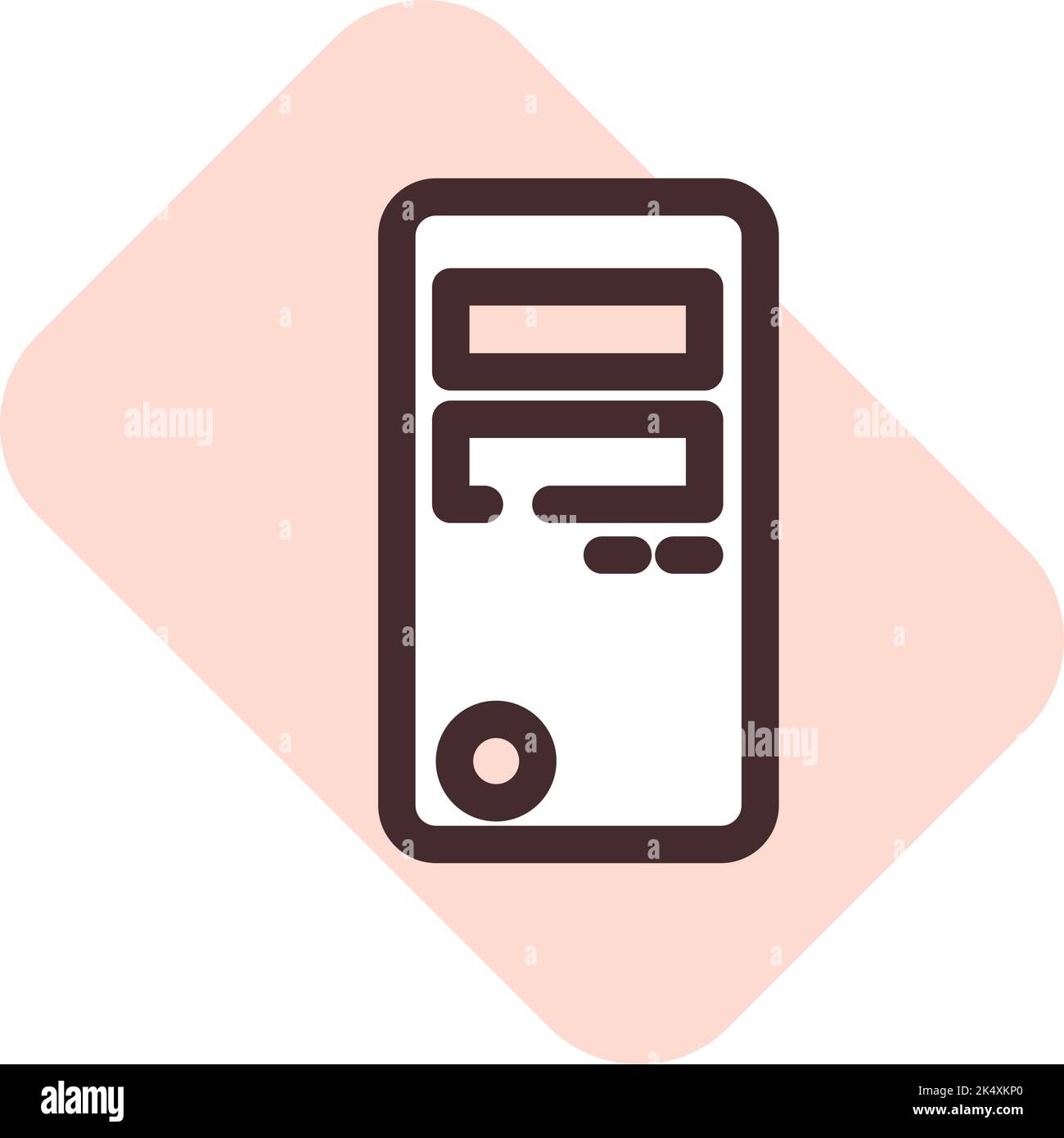 Computer hardware, illustration, vector on a white background Stock ...