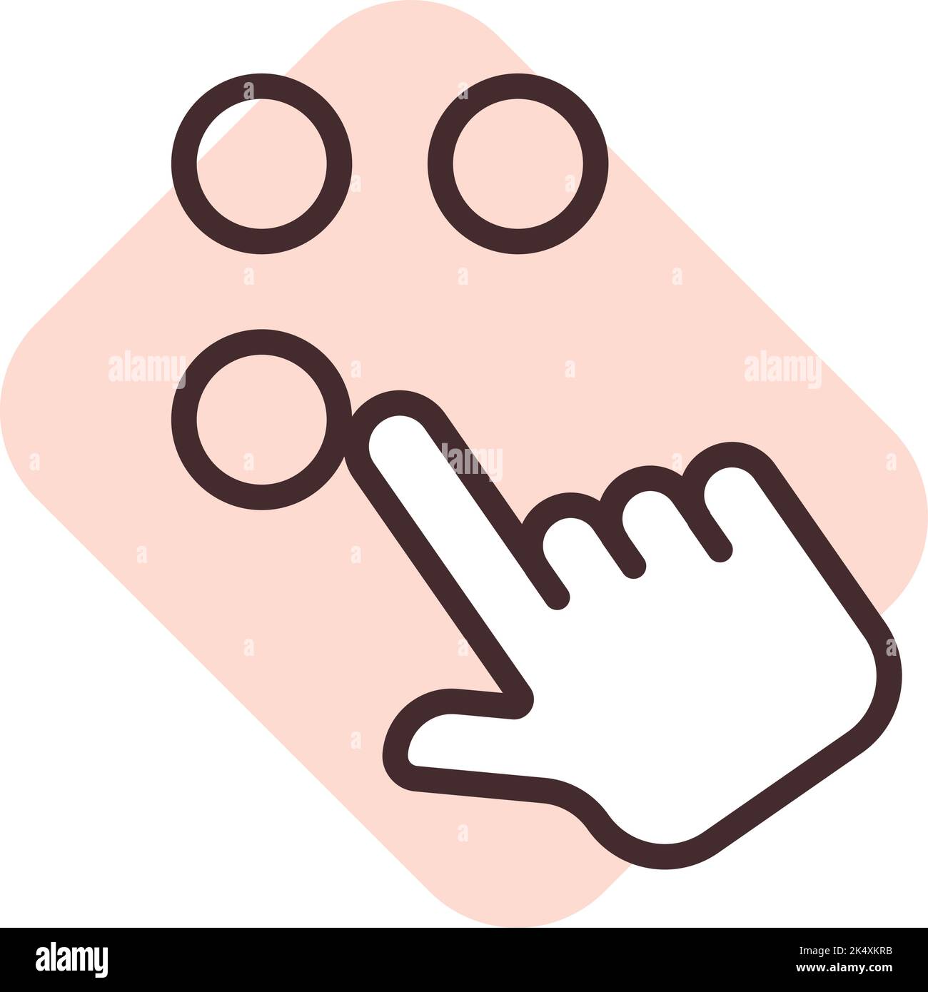 Disability braille reading, illustration, vector on a white background ...