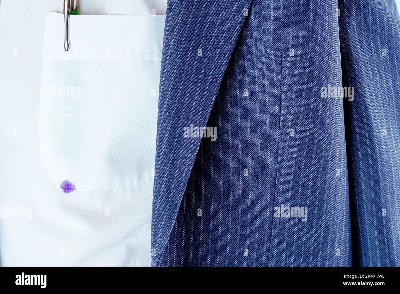Clothes stained with pen ink. daily life stain concept Stock Photo - Alamy