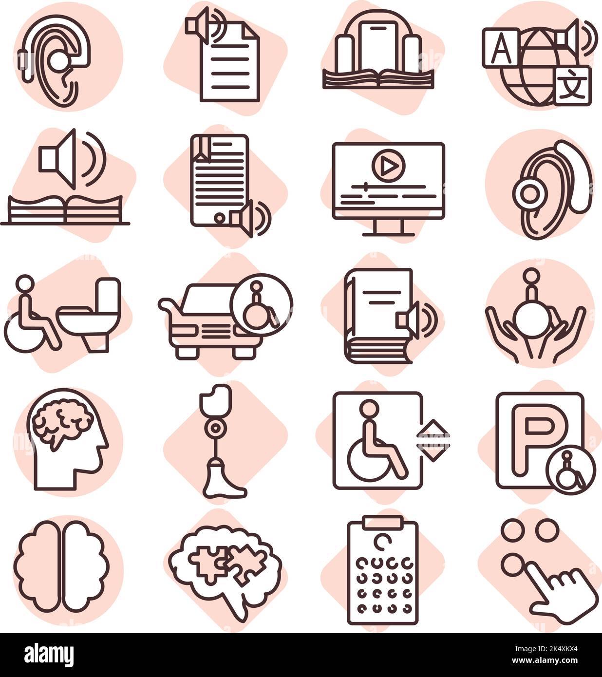 Disability program, illustration, vector on a white background Stock ...