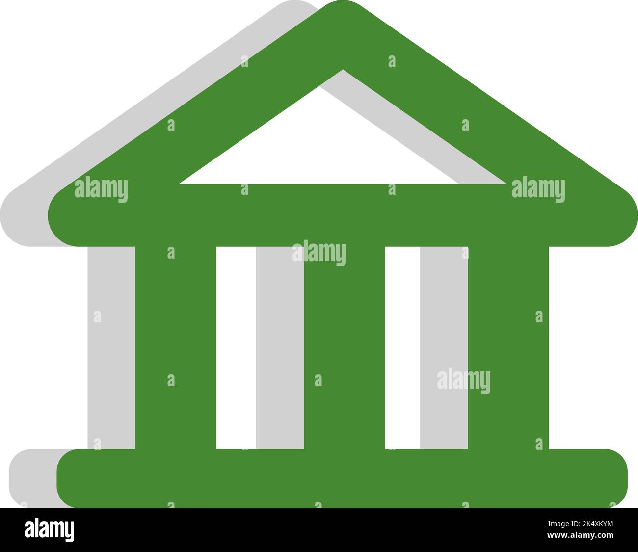 Green bank building, illustration, vector on a white background Stock ...