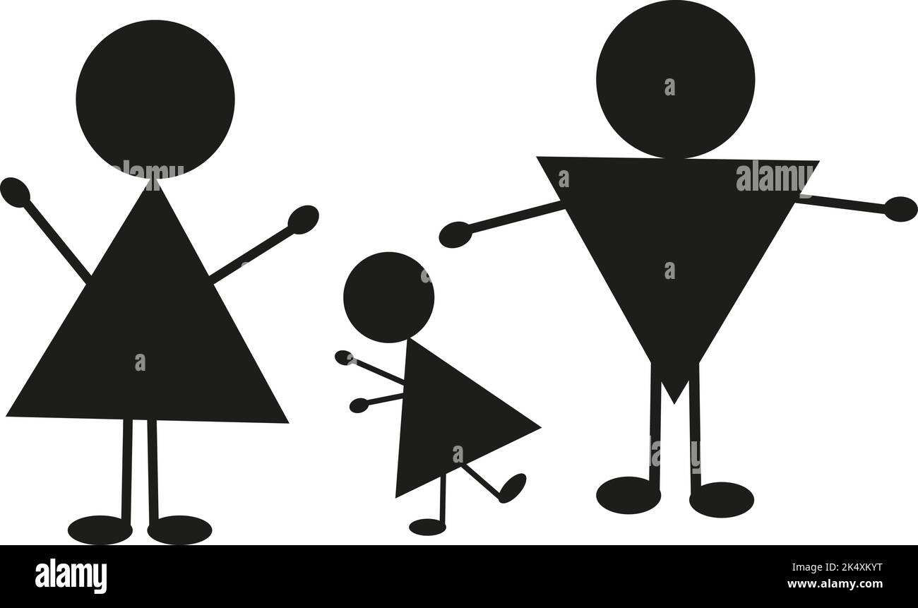 Family mom dad and kid, illustration, vector on a white background ...