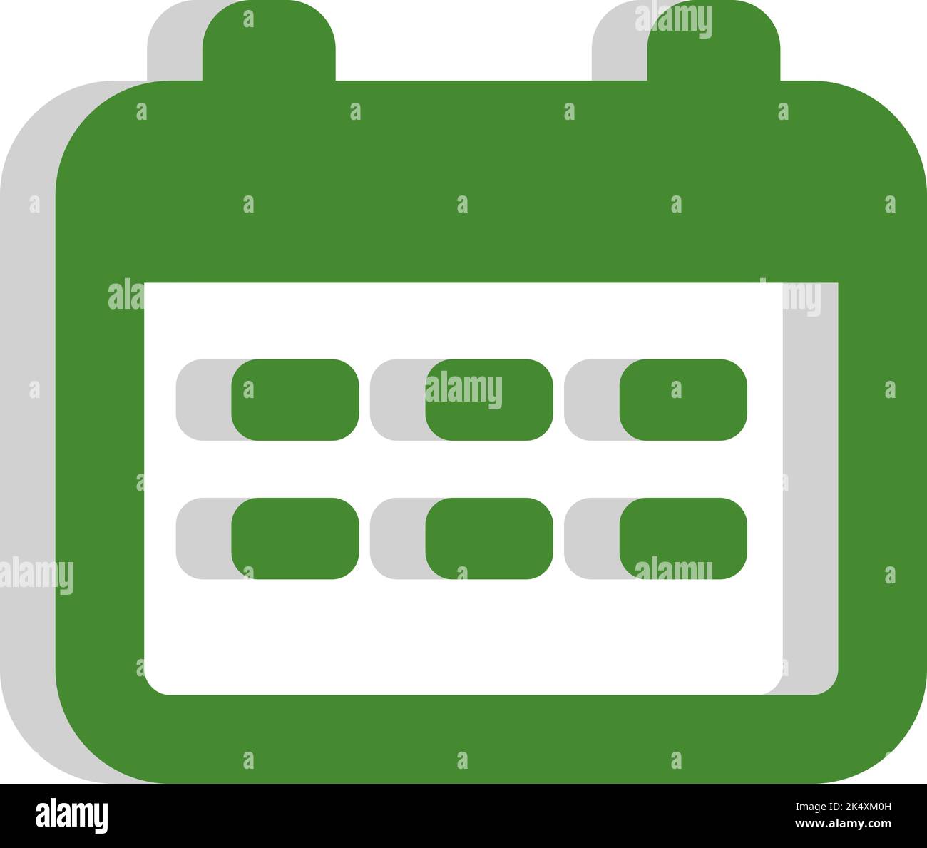 Green banking calender, illustration, vector on a white background ...