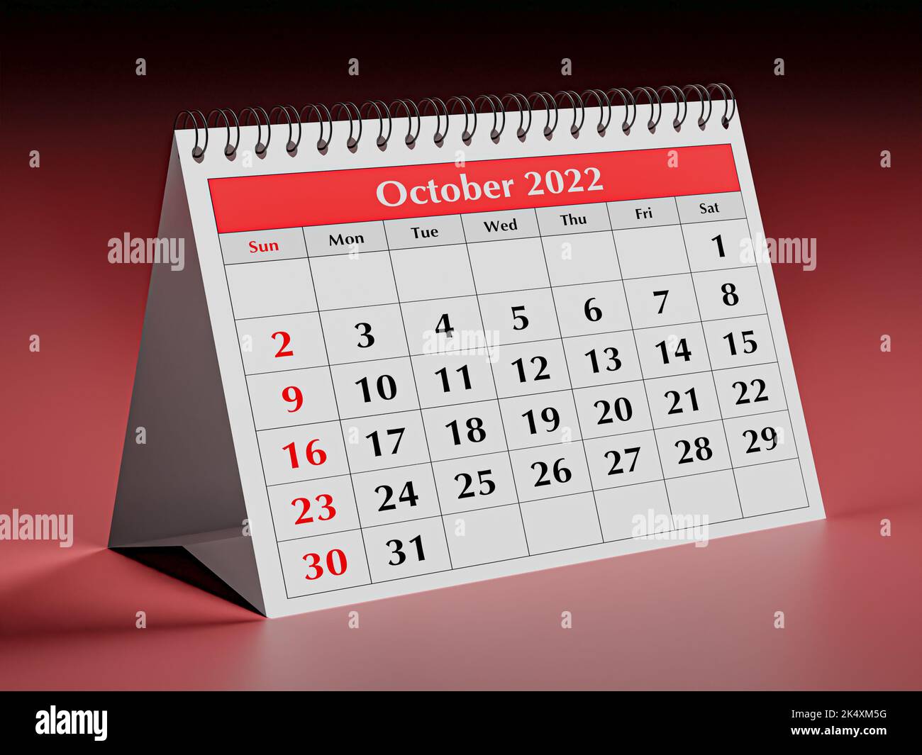 One page of the annual business desk monthly calendar. Date - month ...