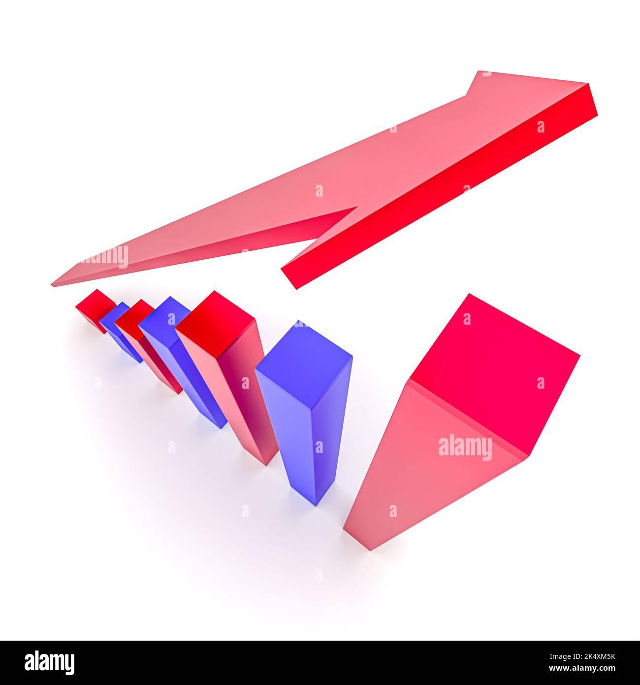 Illustration of diagram with the growing progress. Business concepts. 3d rendering Stock Photo ...