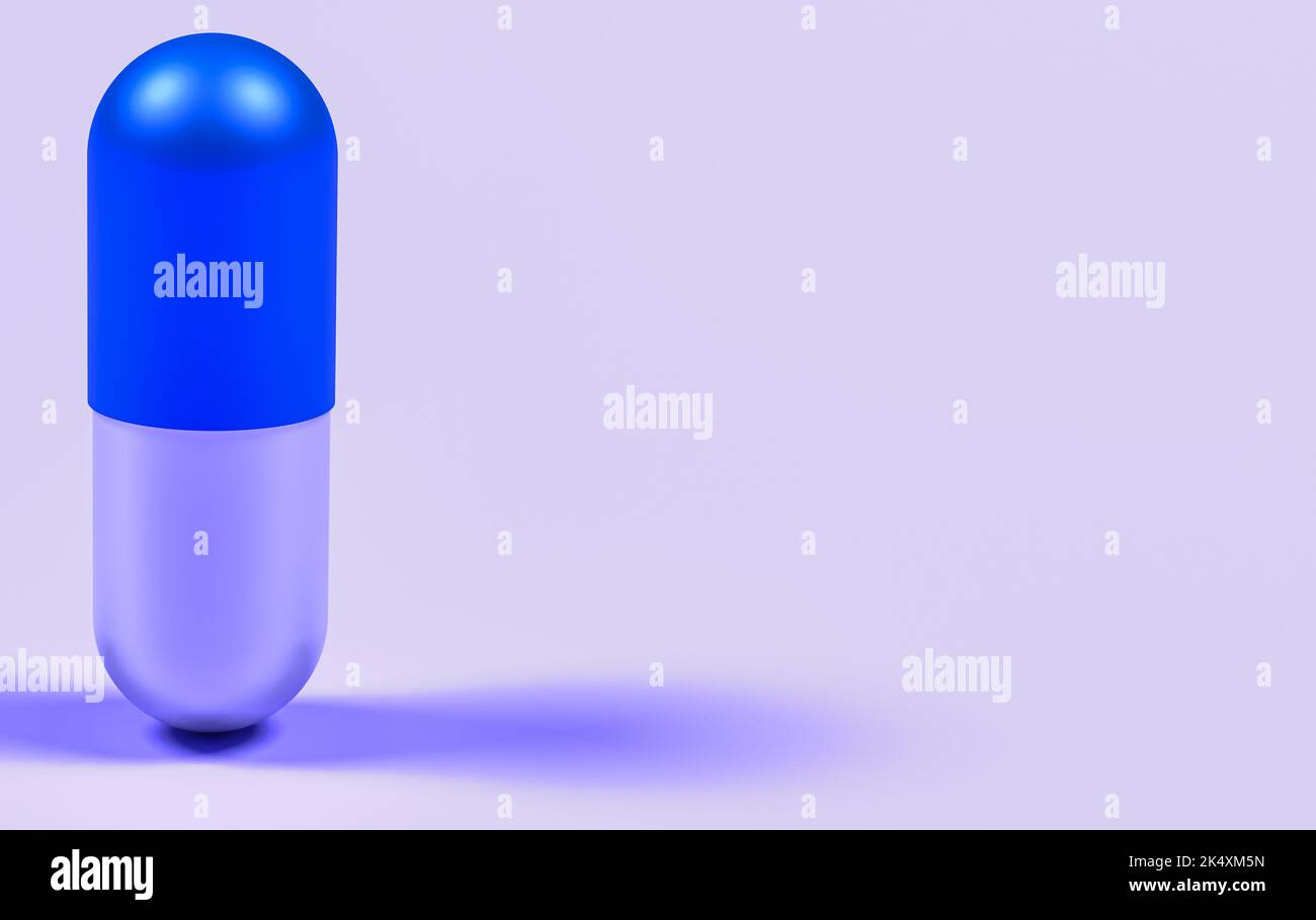 Medicine concepts. Illustration of capsule pill with blank backgroound ...