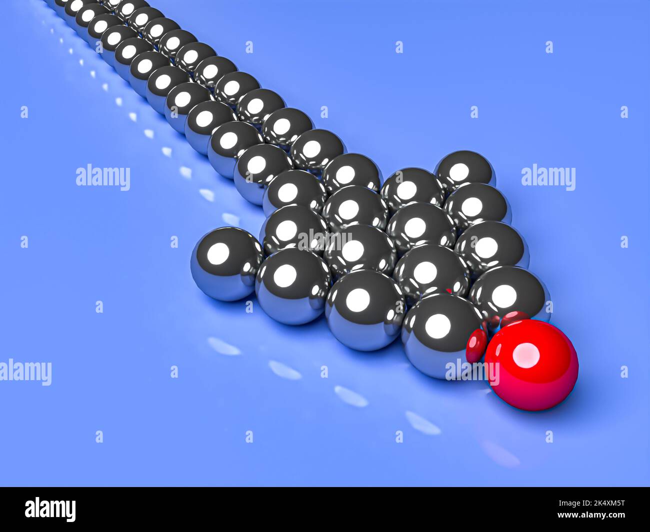 Illustration of leader leads the team forward. Business concepts. 3d ...