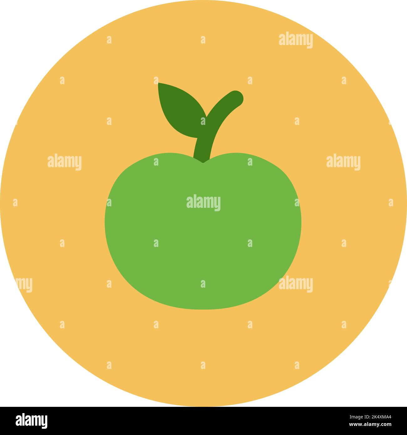 Ecology green apple, illustration, vector on a white background Stock ...