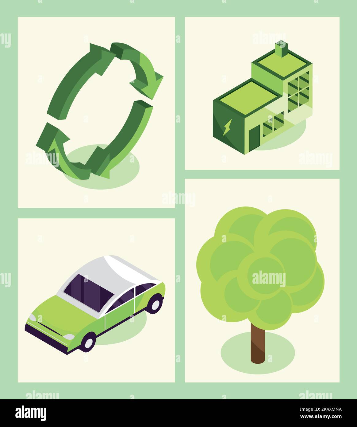 Electric power isometric icons energy generator hi-res stock ...