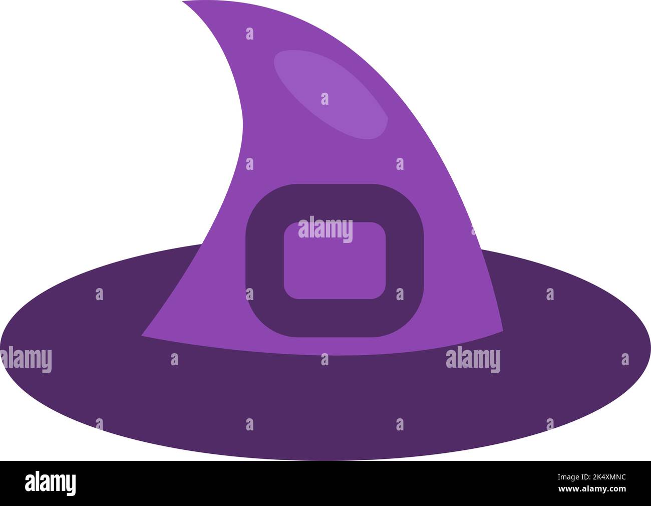 Halloween witch hat, illustration, vector on a white background Stock ...