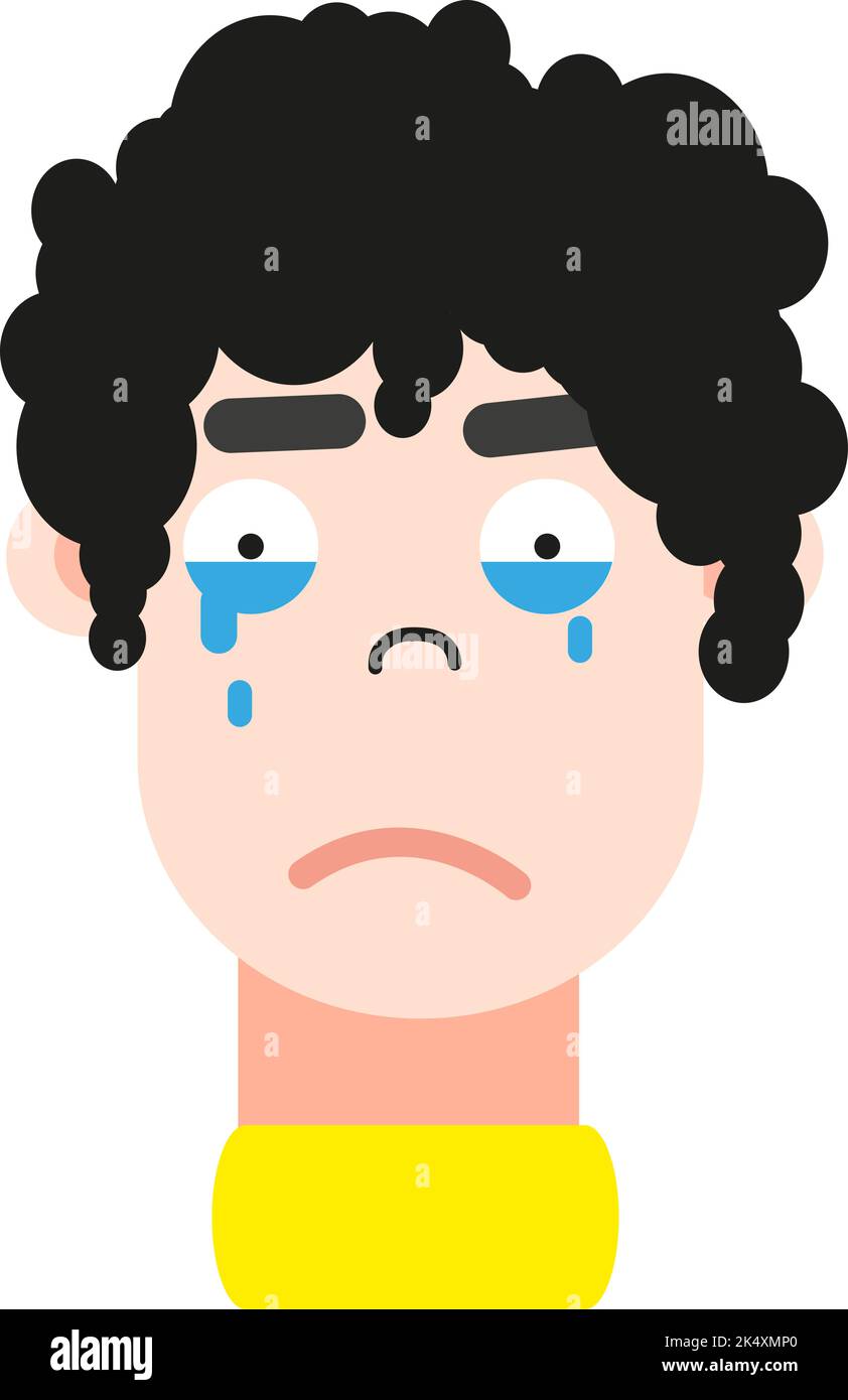 Boy in tears, illustration, vector on a white background Stock Vector ...