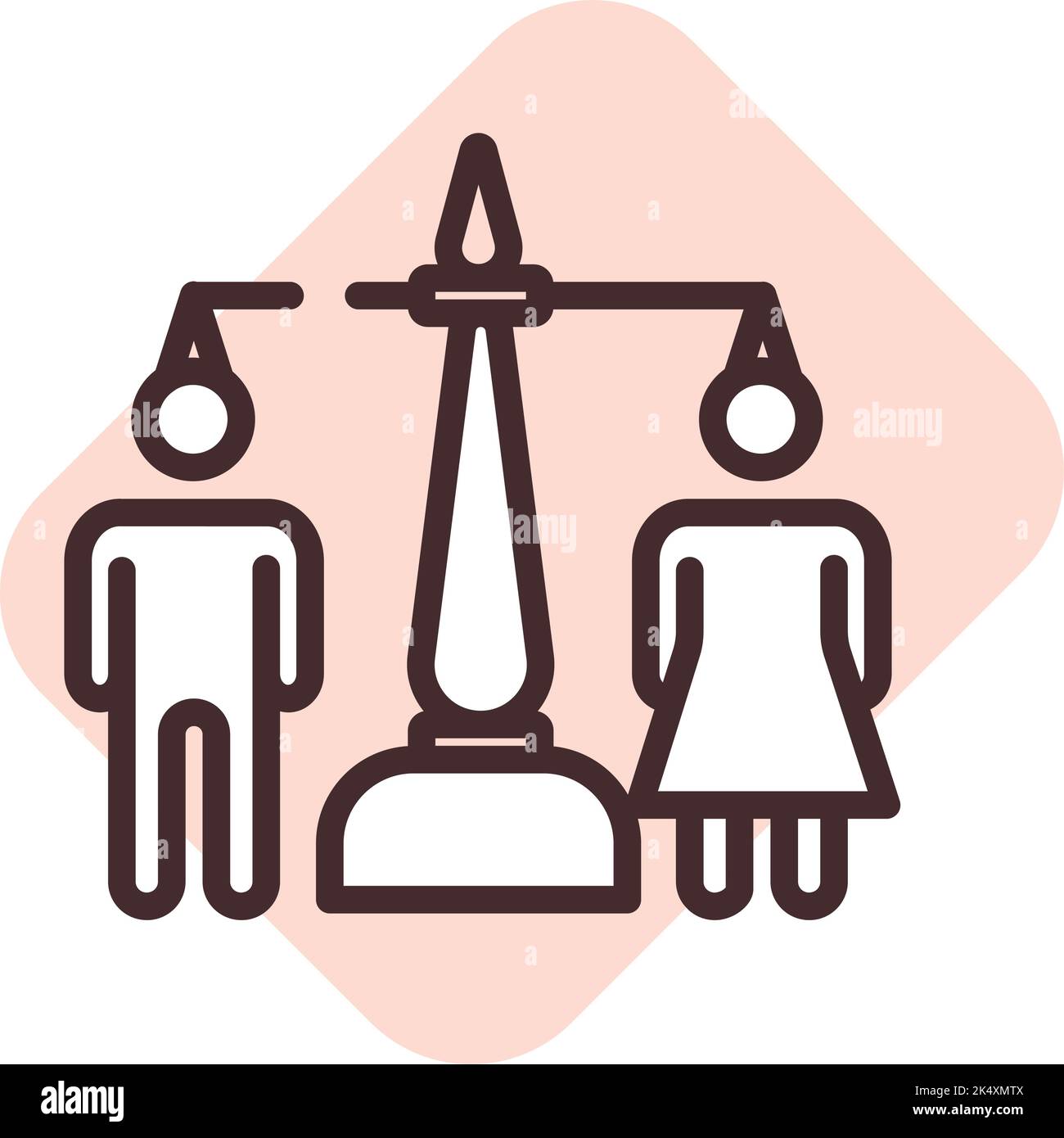 Gender equality law, illustration, vector on a white background Stock ...