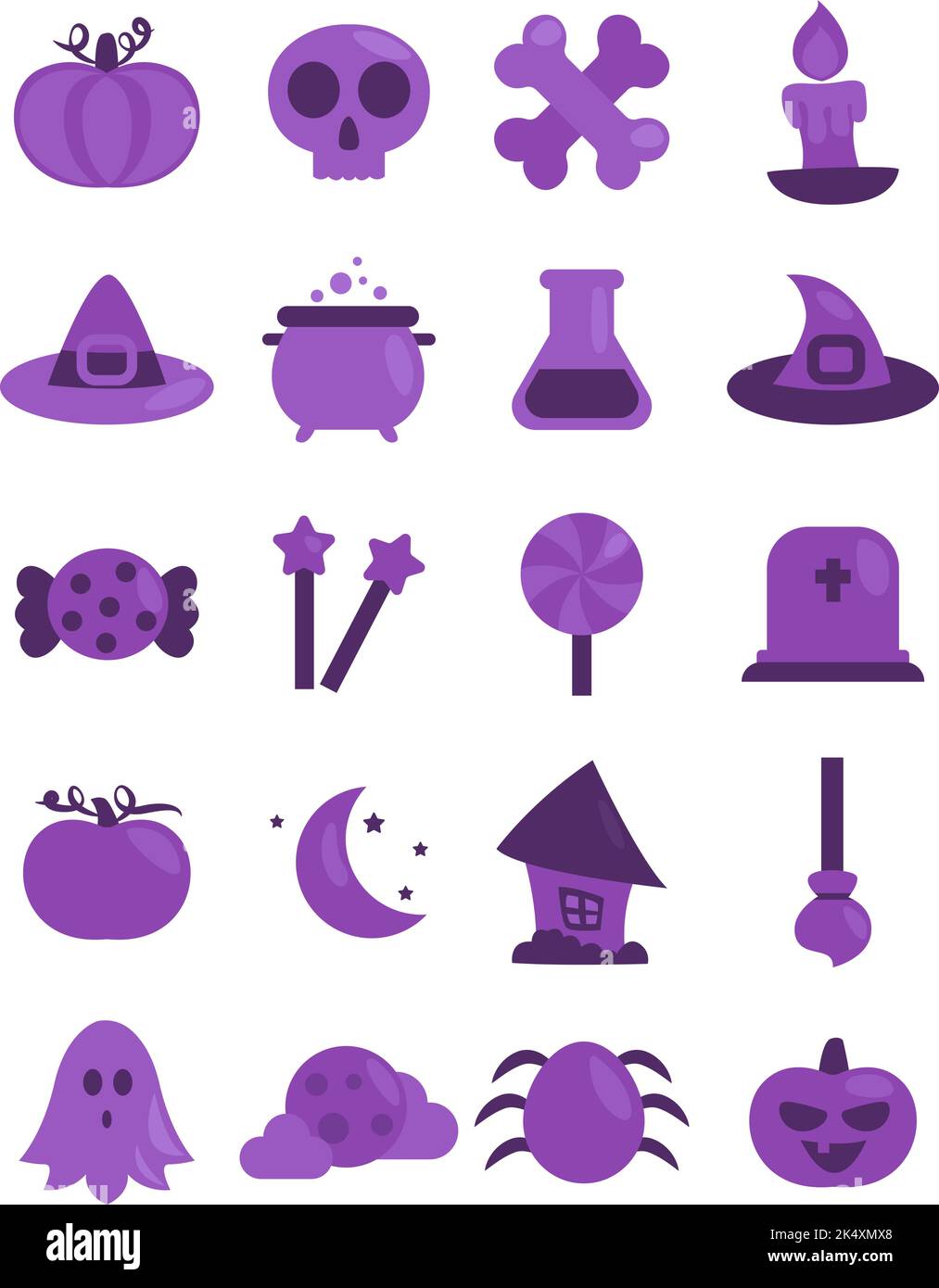 Halloween icon set, illustration, vector on a white background Stock ...