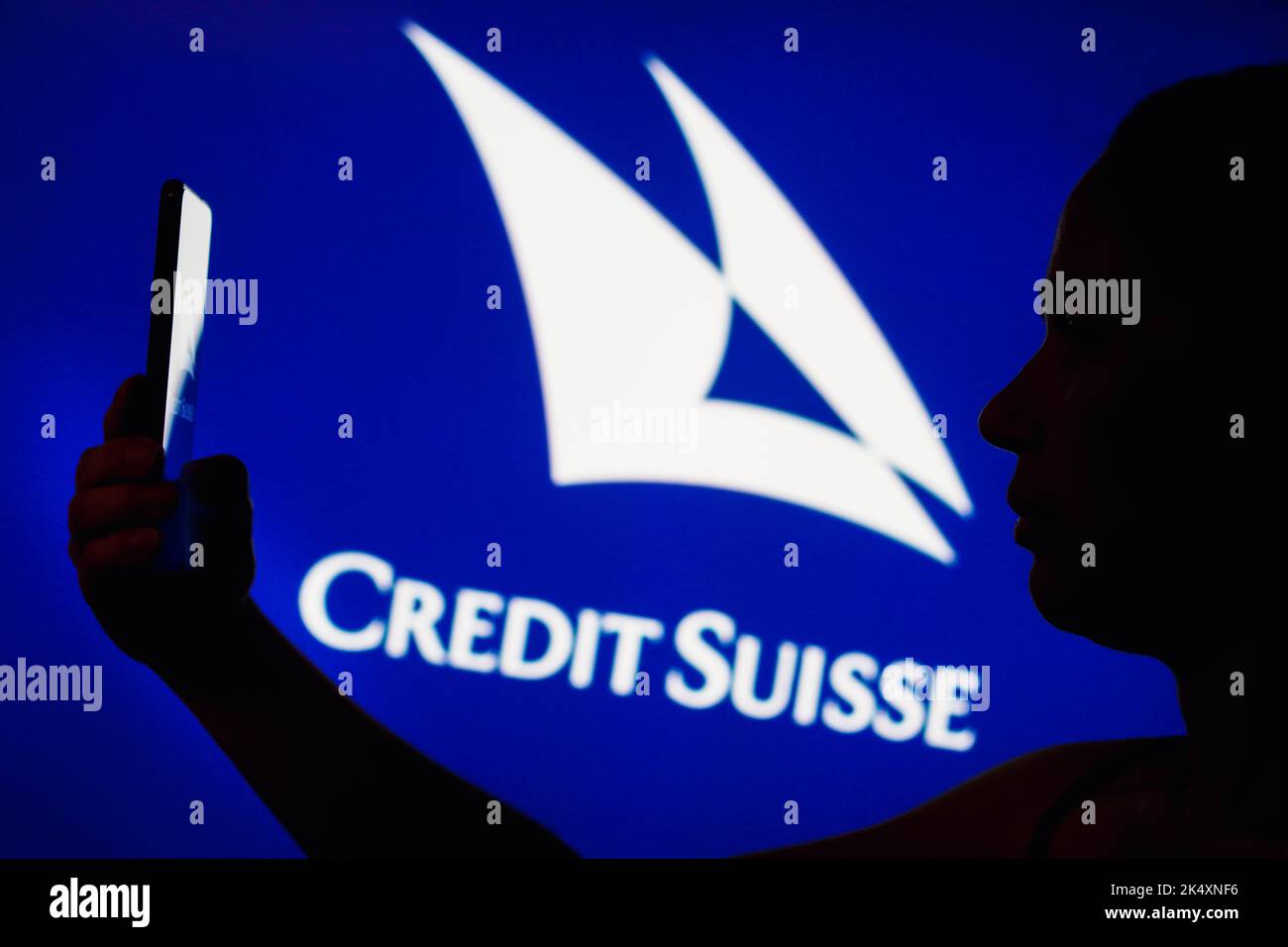In this photo illustration, the swiss bank Credit Suisse Group logo is ...