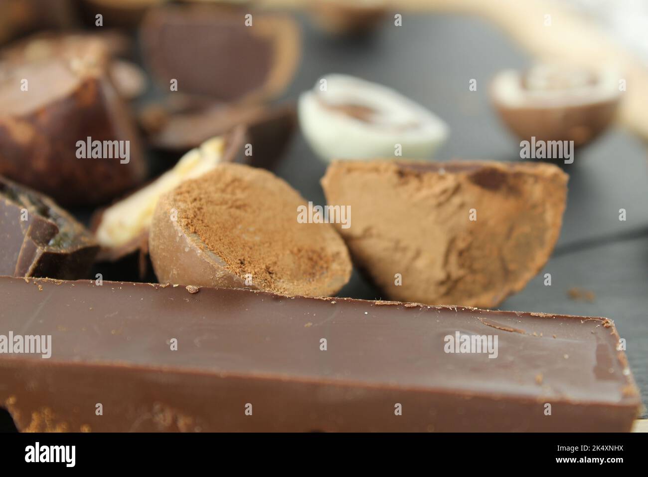 Chocolate candy cases are in a candy blister. Shopping candy sweet day ...