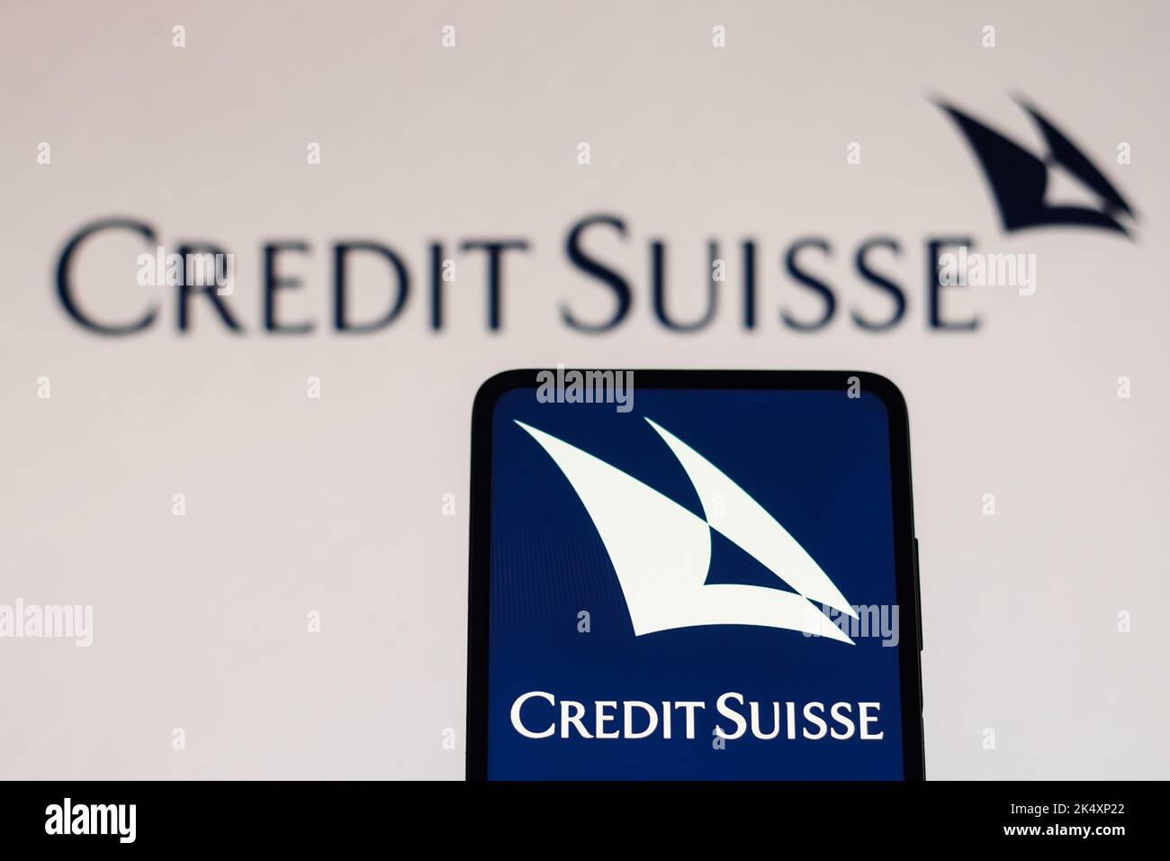 In this photo illustration, the swiss bank Credit Suisse Group logo is ...
