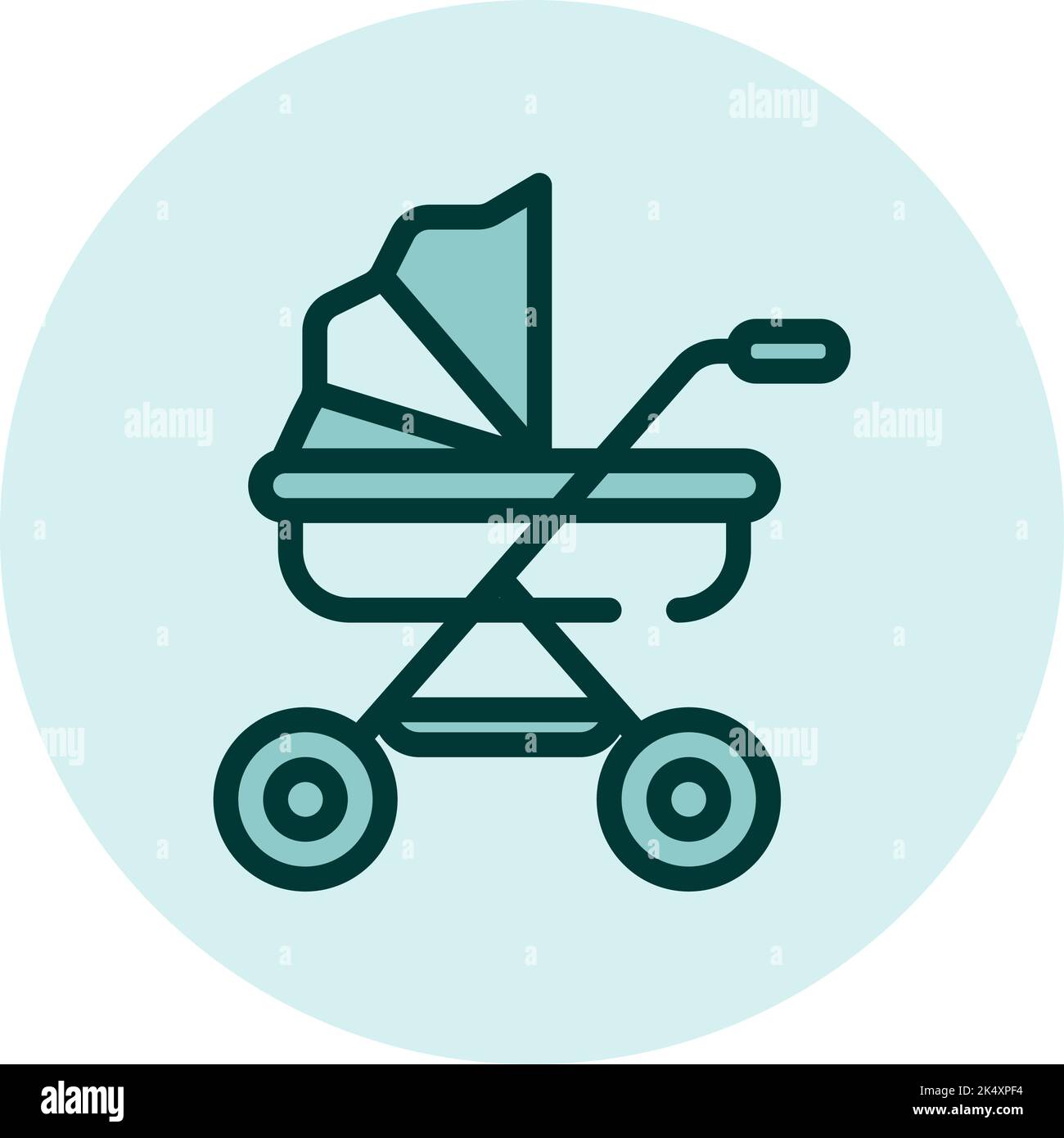 Baby trolley, illustration, vector on a white background Stock Vector ...