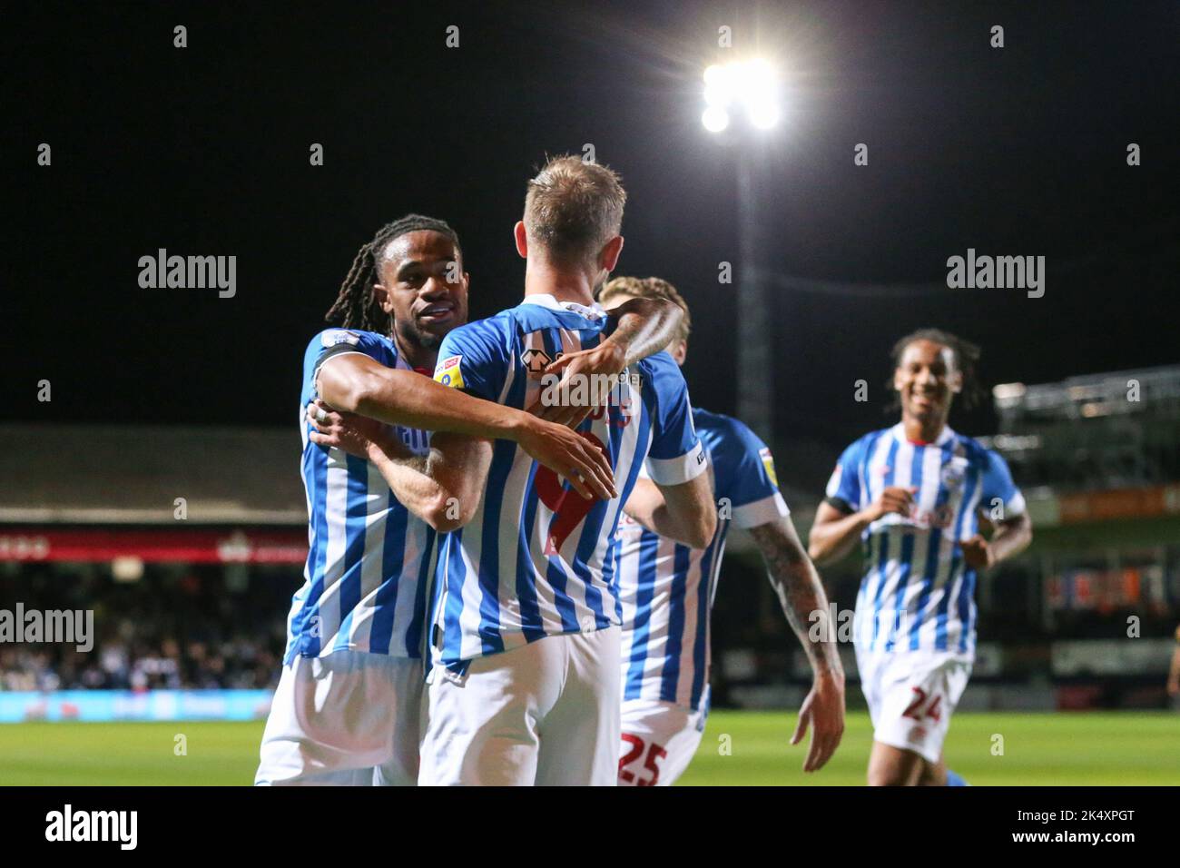 Elijah Adebayo #11 of Luton Town scores to make it 1-1 during the Sky ...