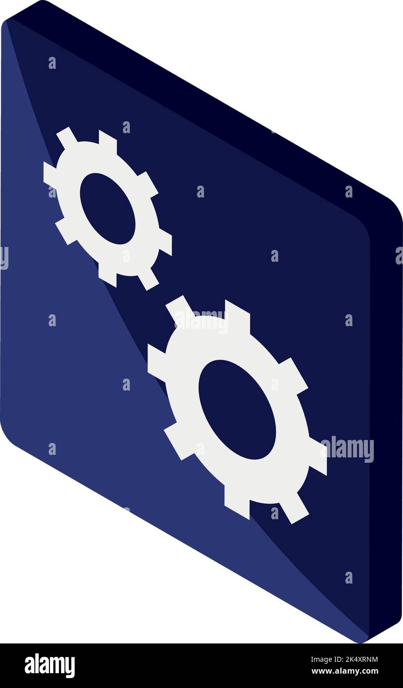 Gear system icon isometric Cut Out Stock Images & Pictures - Alamy