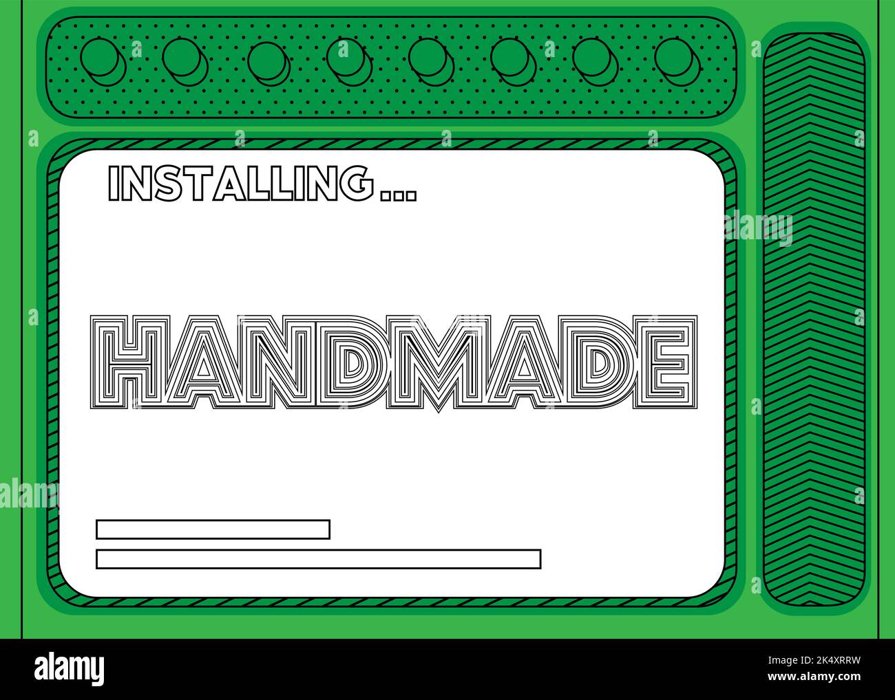 Cartoon Computer With the word Handmade. Message of a screen displaying ...