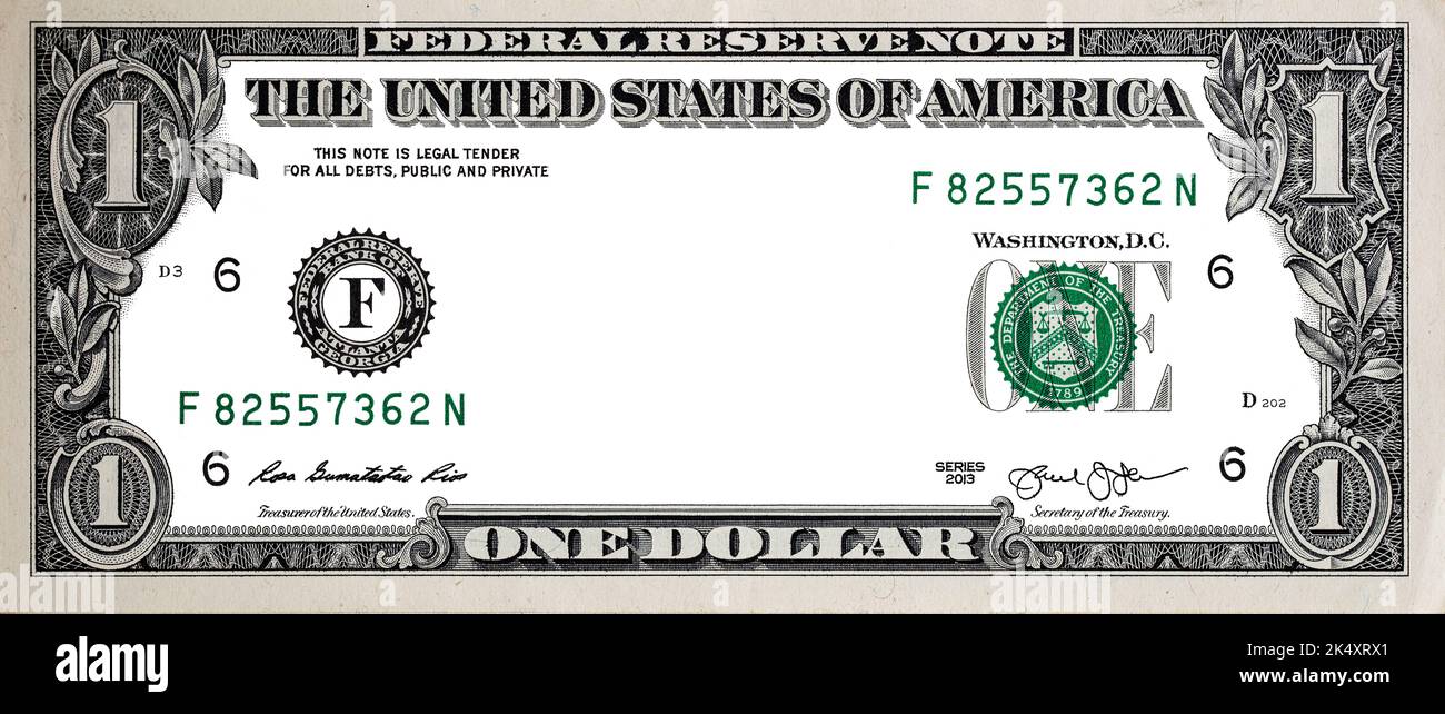 U.S. 1 dollar border with empty transparent middle area for design ...