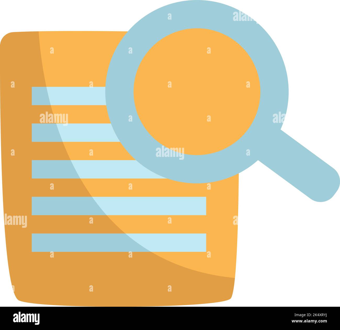 Office document search, illustration, vector on a white background ...