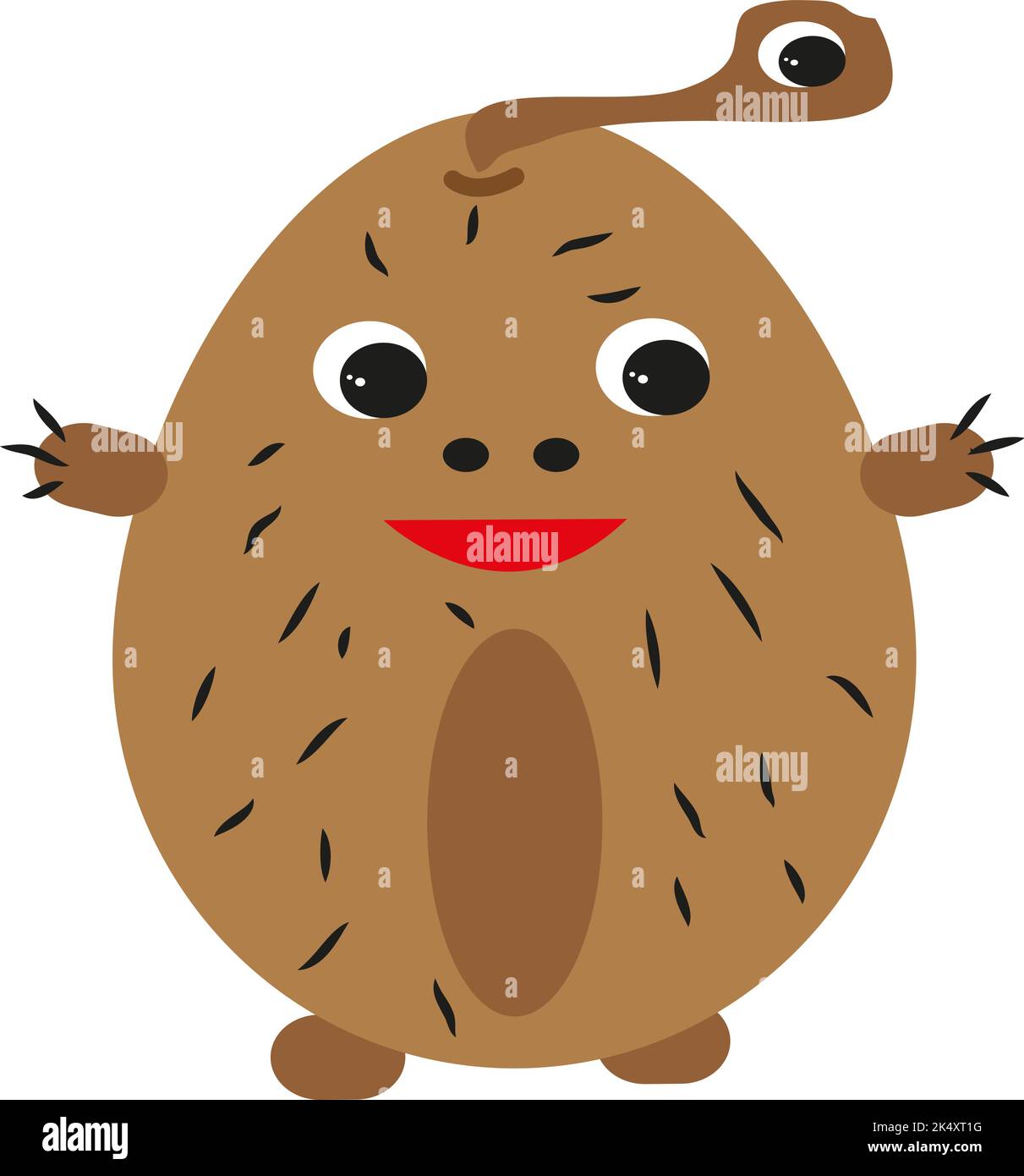 Brown monster, illustration, vector on a white background Stock Vector ...