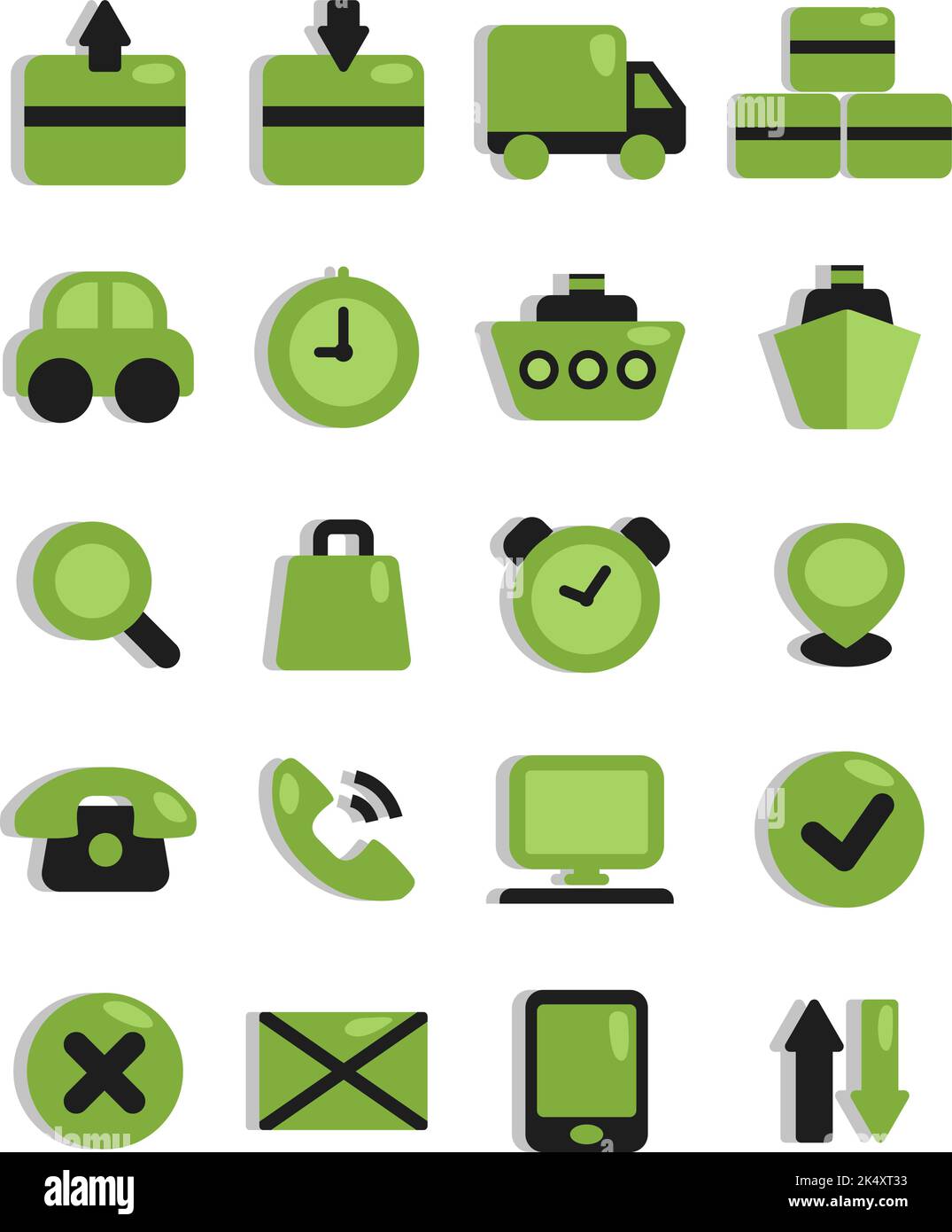 Logistics icon set, illustration, vector on a white background Stock ...