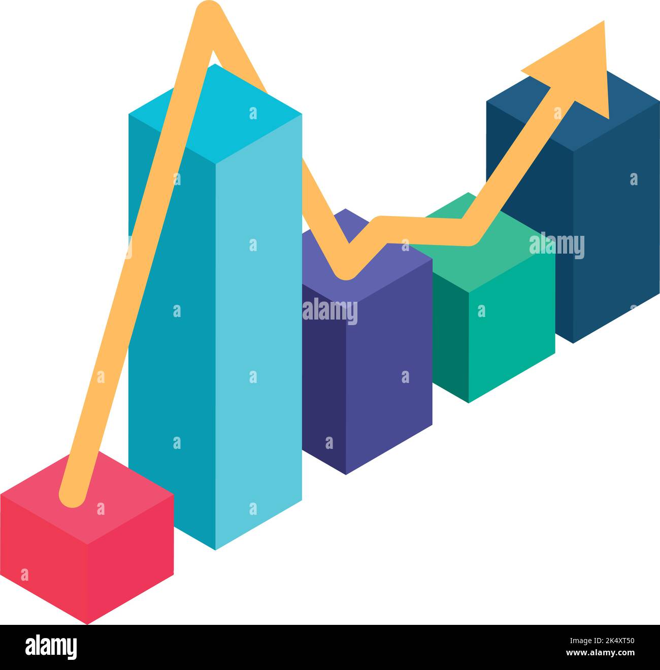 isometric statistic bar chart Stock Vector Image & Art - Alamy