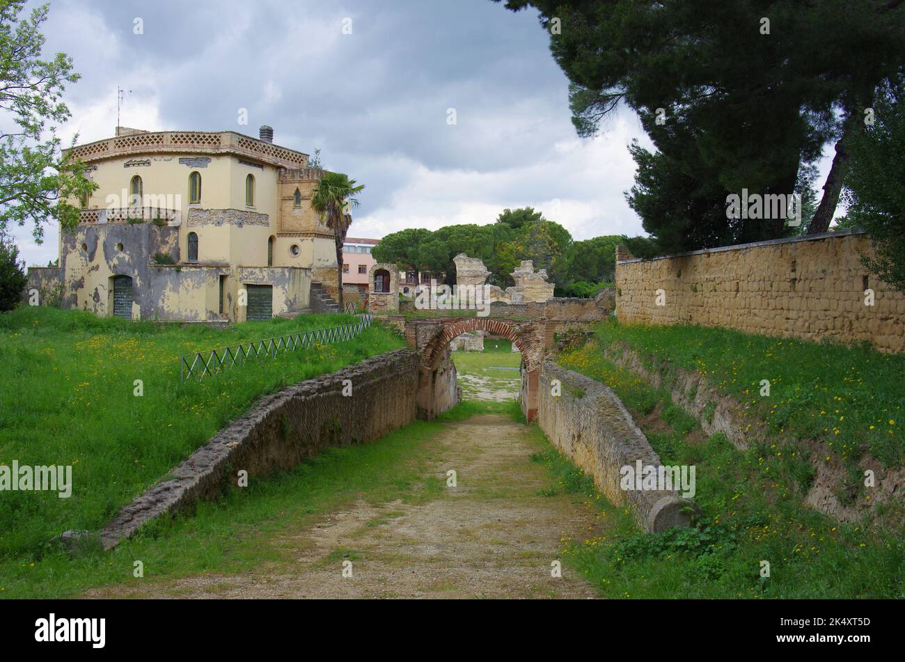 Larino -Molise -Remains of the Roman amphitheater I century. AD, it was ...