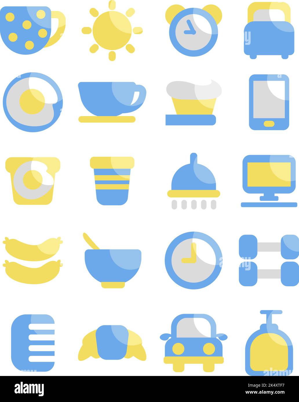 Morning routine, illustration, vector on a white background Stock ...