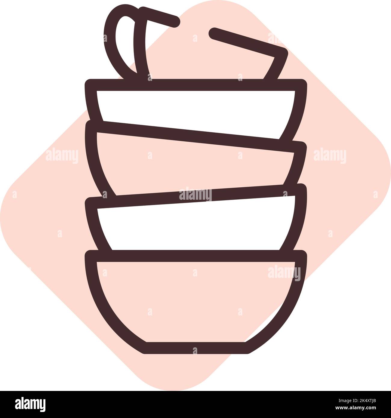 Brown clay bowl on Stock Vector Images - Alamy