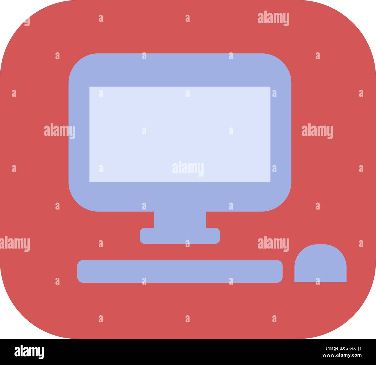 Office computer, illustration, vector on a white background Stock ...