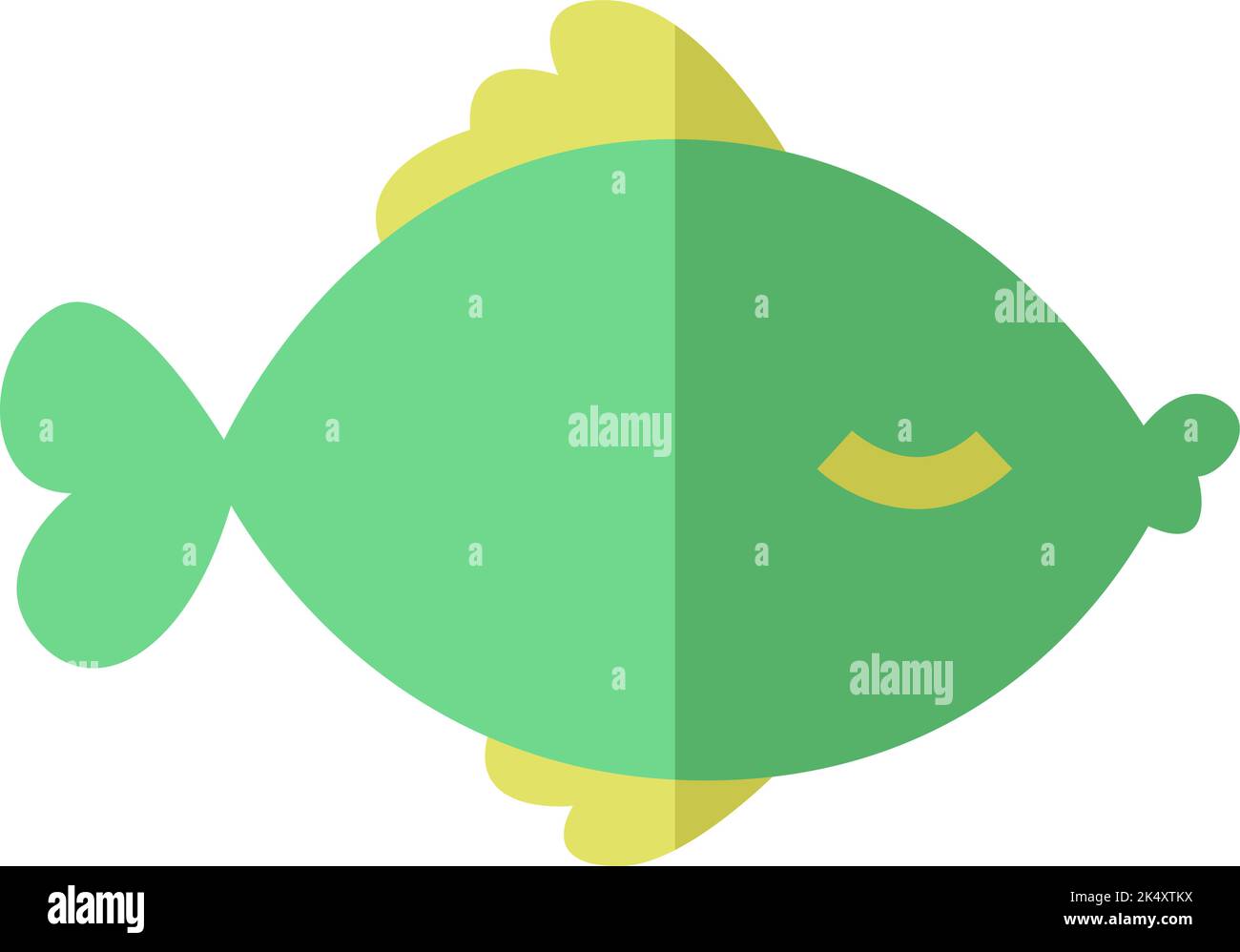 Blue green fish cartoon illustration Cut Out Stock Images & Pictures ...