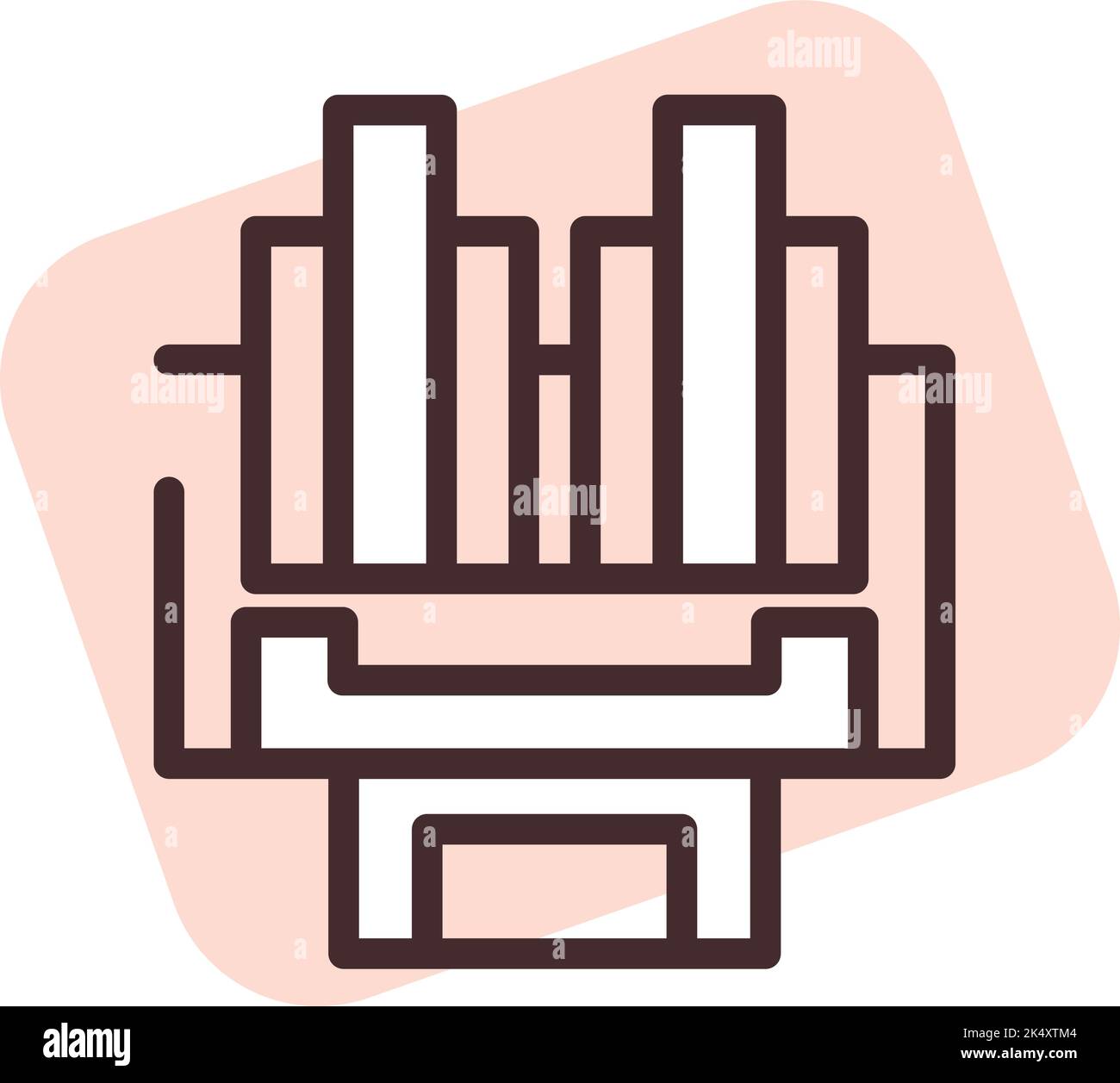 Pipe organe music, illustration, vector on a white background Stock ...